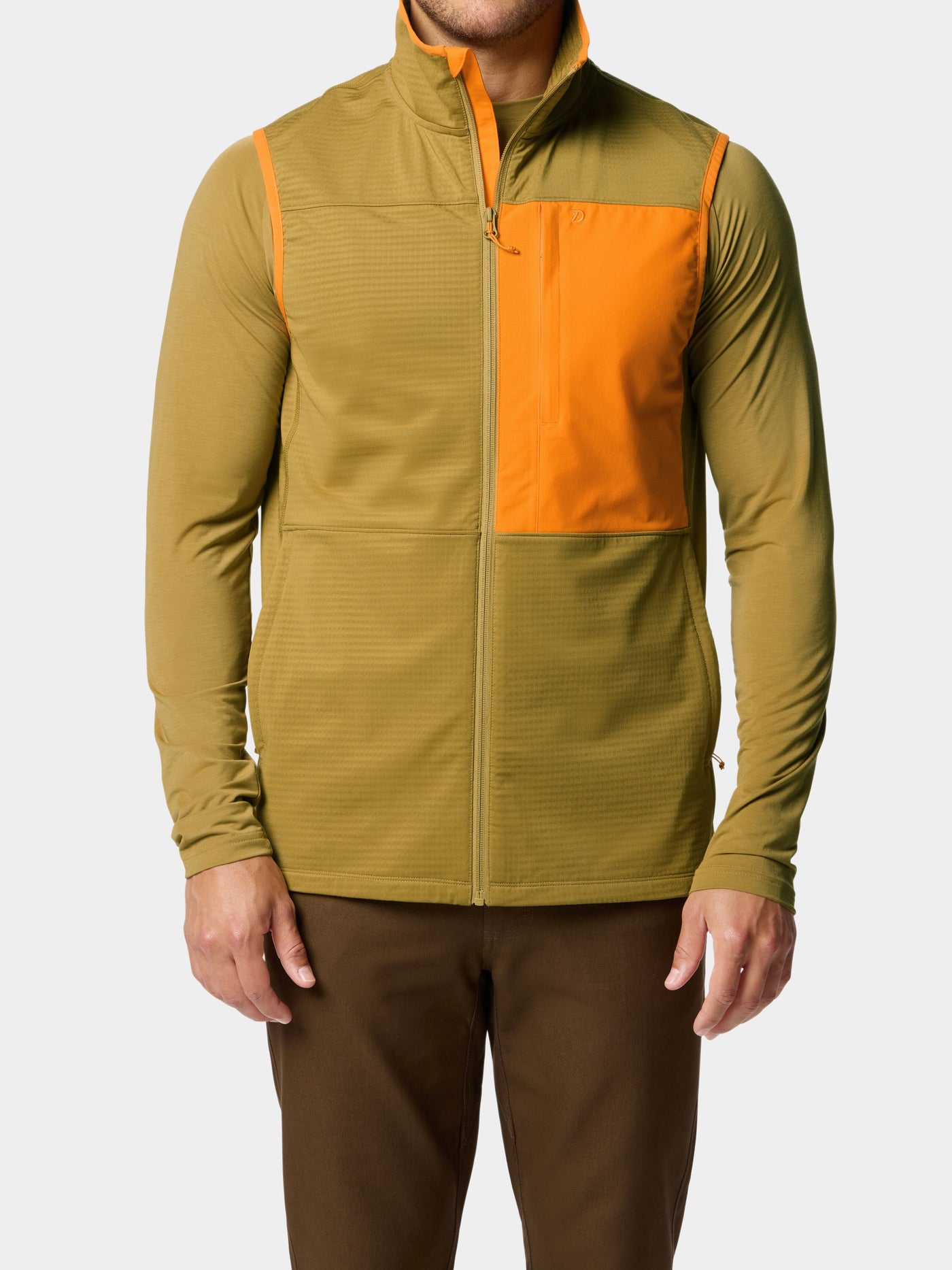 Men's Lightweight Grid Tech Vest - Wheat/Blaze
