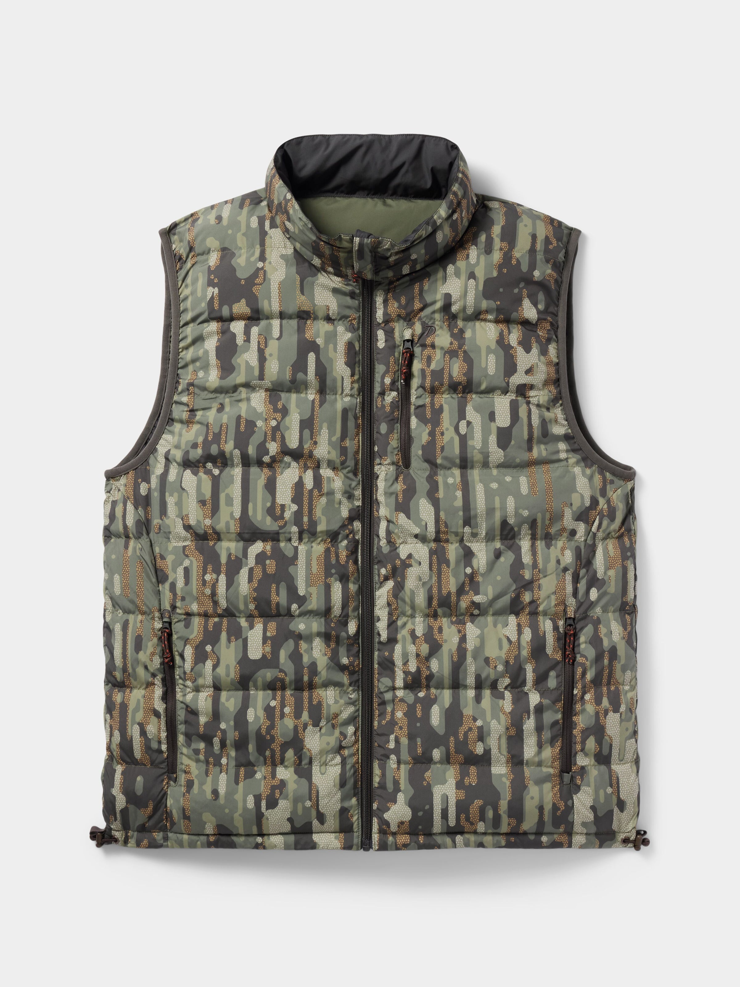 Men's Reversible Puffer Vest - Raven / Woodland