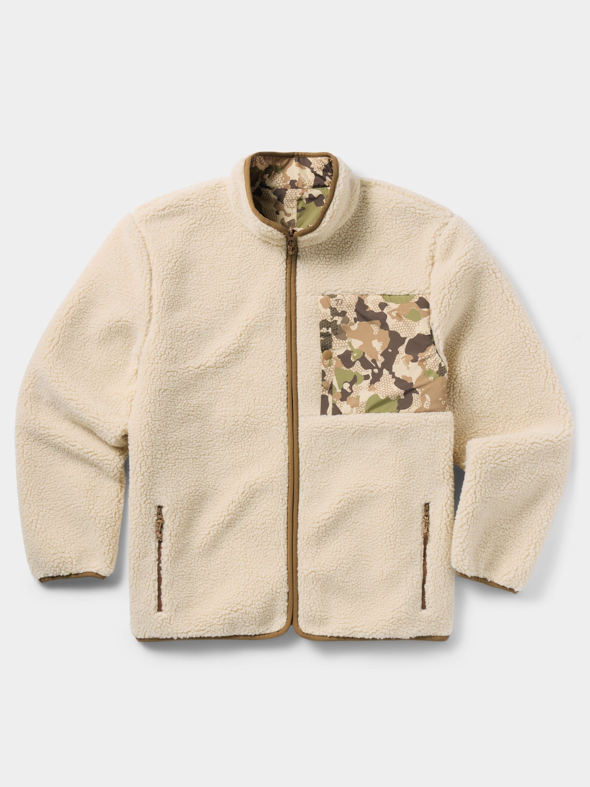 Men's Reversible Sherpa Jacket - Natural / Wetland