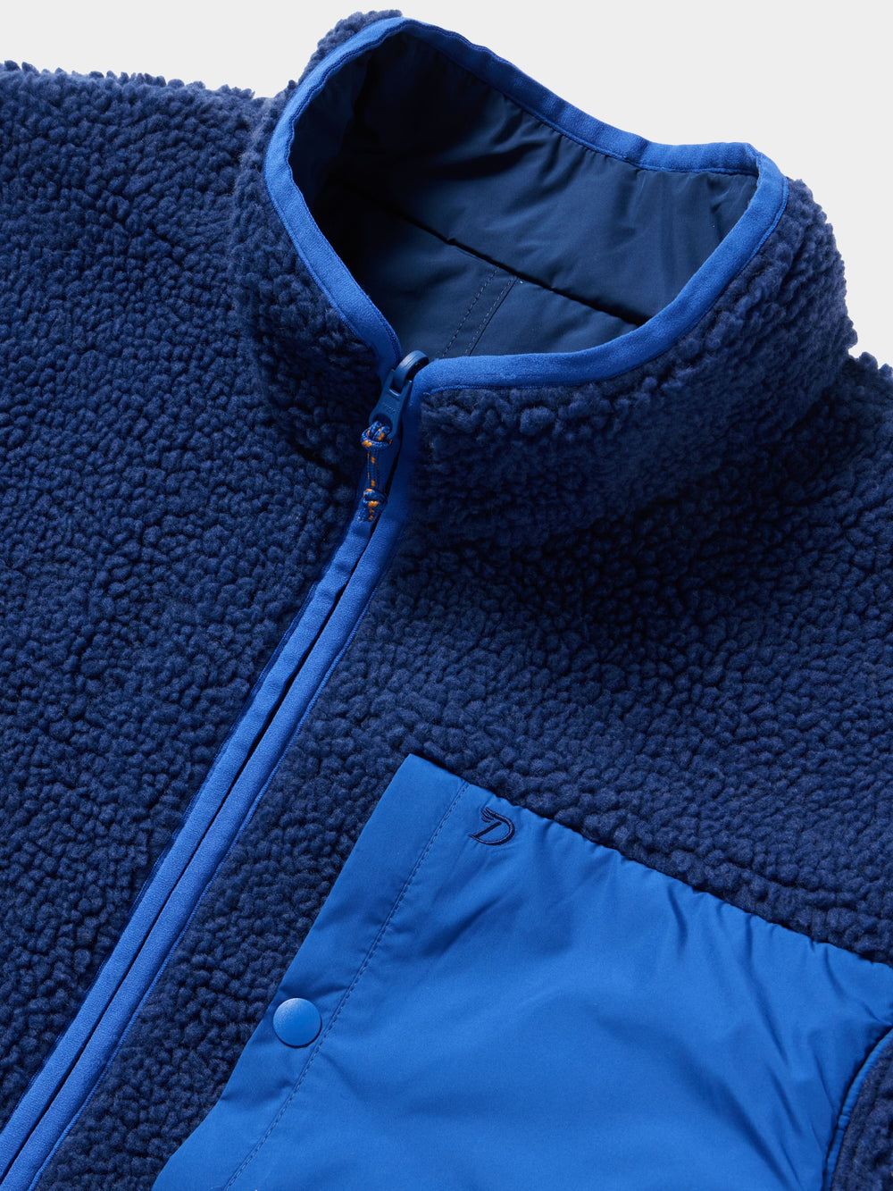 Men's Reversible Sherpa Jacket - Tide Blue / Navy