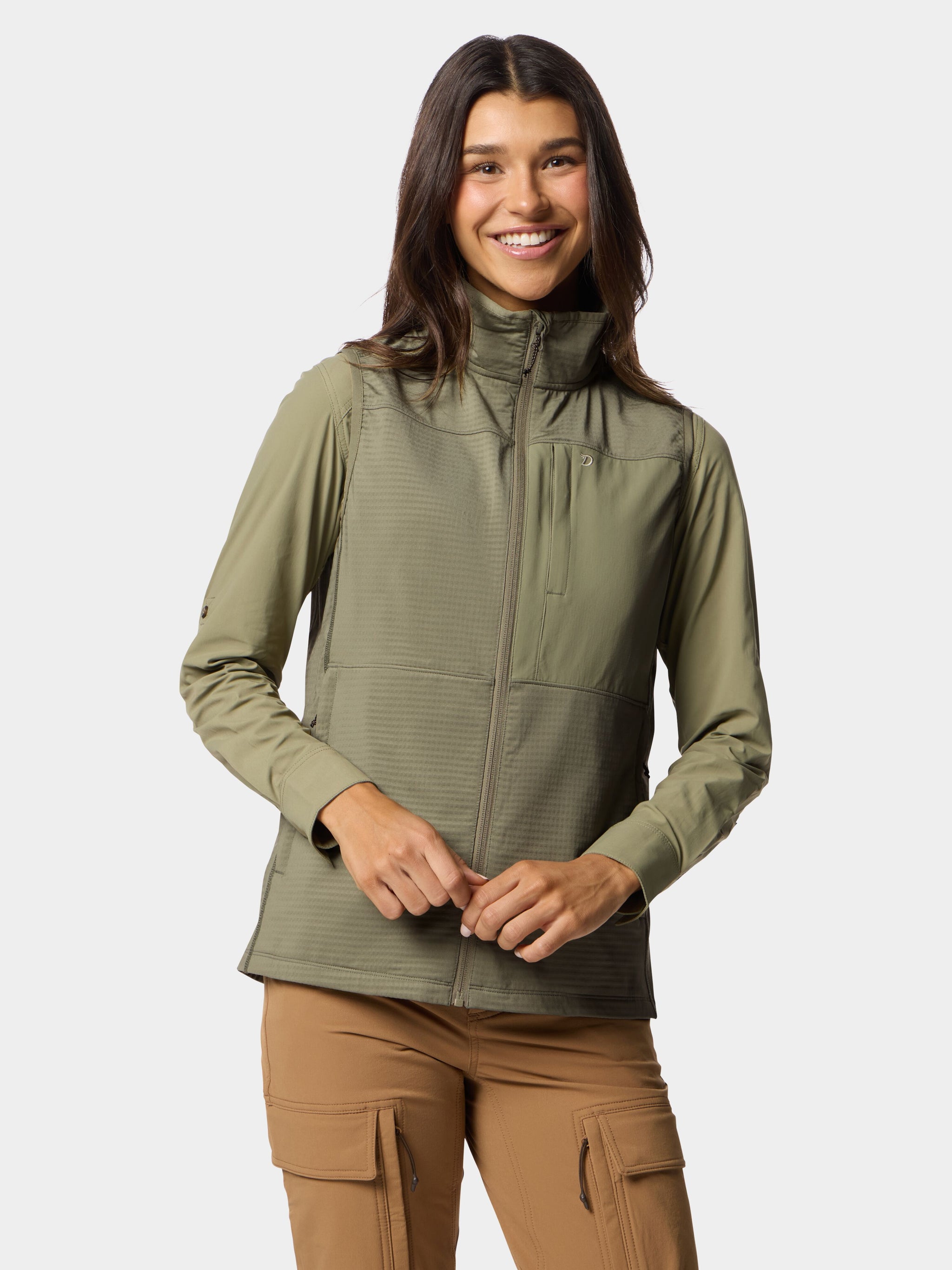 Women's Lightweight Grid Tech Fleece Vest - Sagebrush
